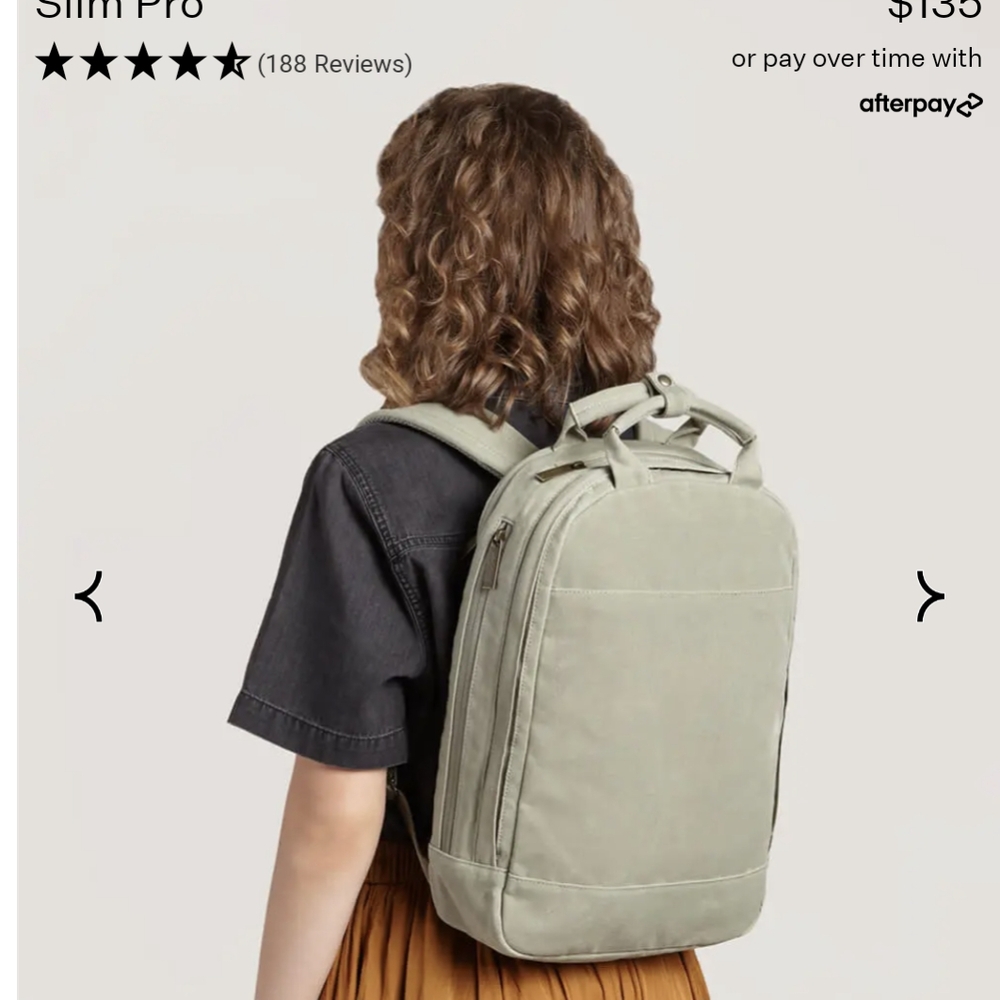 Modern Light Sage Green Backpack With Textured Fabric… - Gem